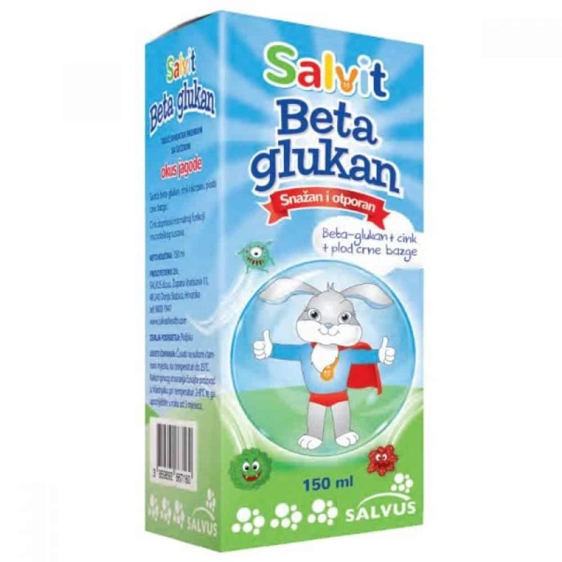 Salvit, Beta Glucan, Syrup, 150ml, With Zinc and Elderberry Extract - 1 ...