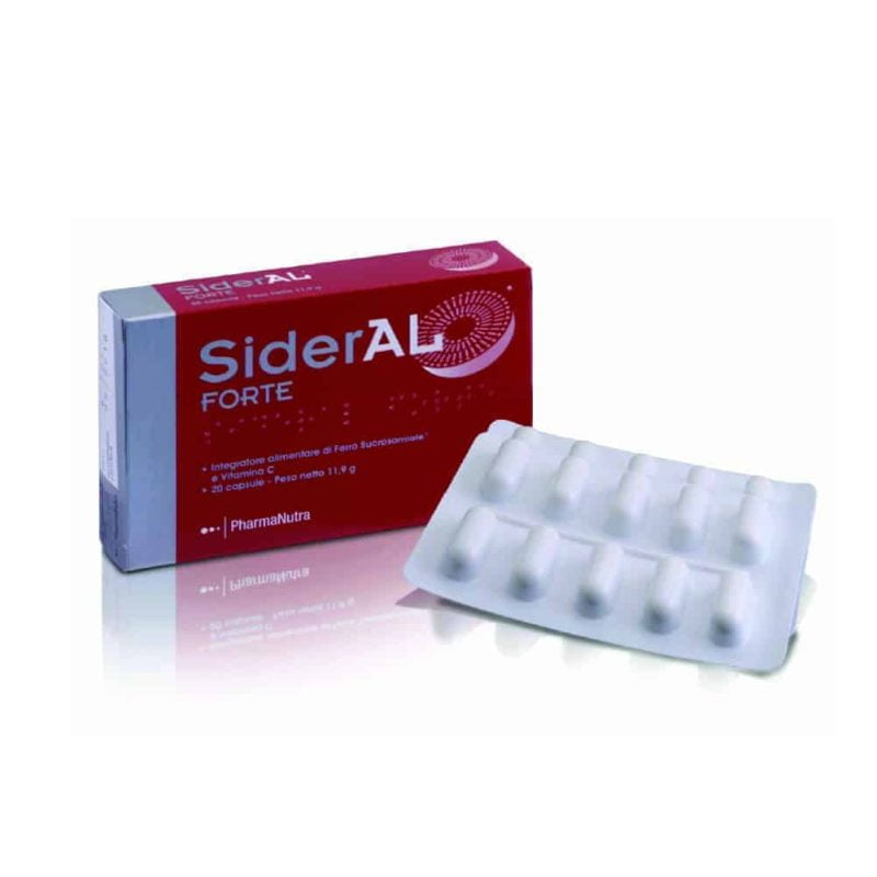 SiderAL, Forte, Highly Concentrated Sucrasomal Iron, 20 Capsules ...