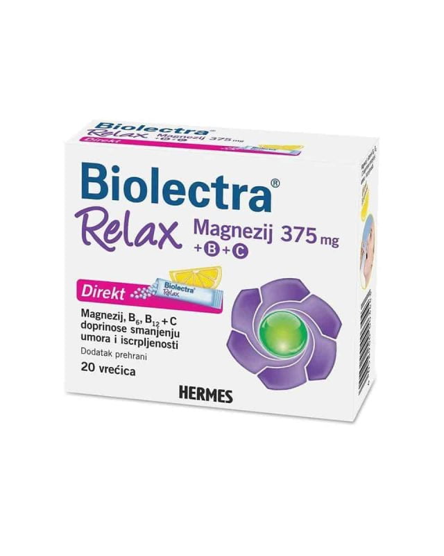 Biolectra, Relax Magnesium 375 mg + B + C Direct, 20 Sachets | apotekos.com